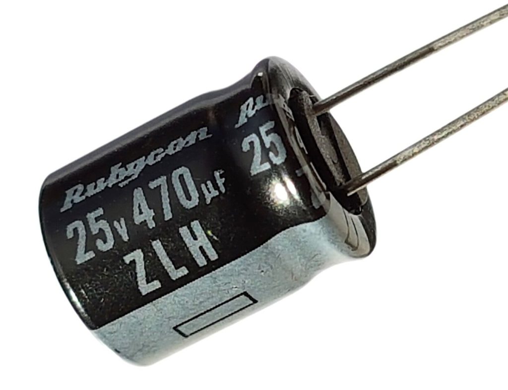 25v 470uf 10x12.5mm Rubycon ZLH Low ESR Capacitor - FPV Fanatics