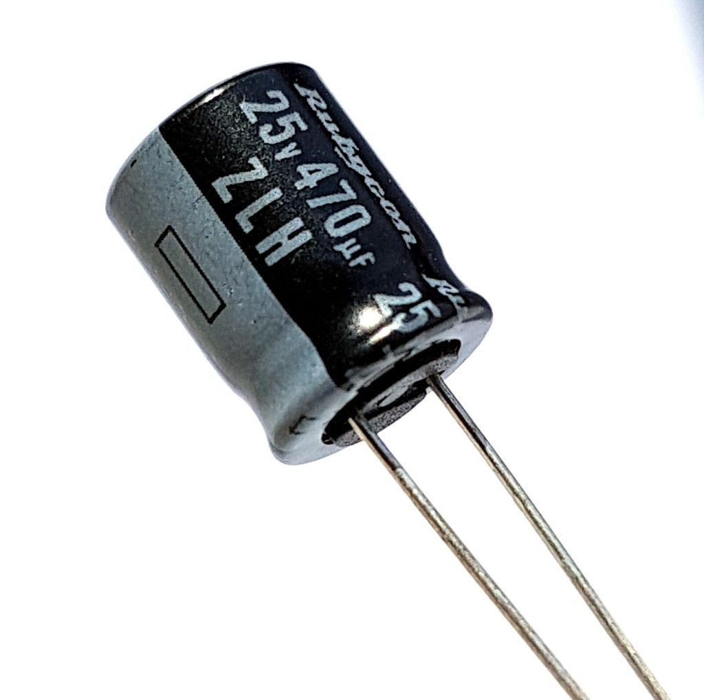 25v 470uf 10x12.5mm Rubycon ZLH Low ESR Capacitor - FPV Fanatics